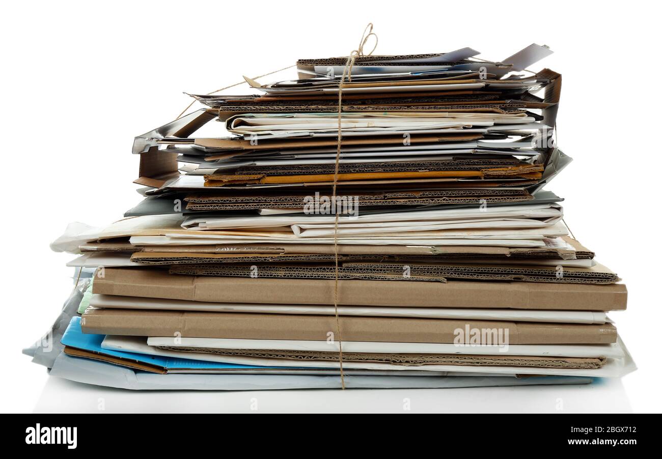 Big stack of papers, isolated on white Stock Photo - Alamy
