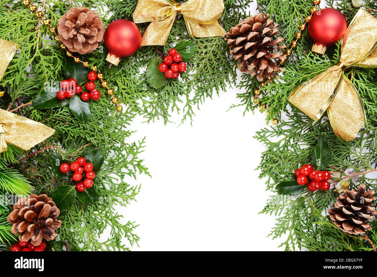 Winter christmas greenery border holly hi-res stock photography and ...