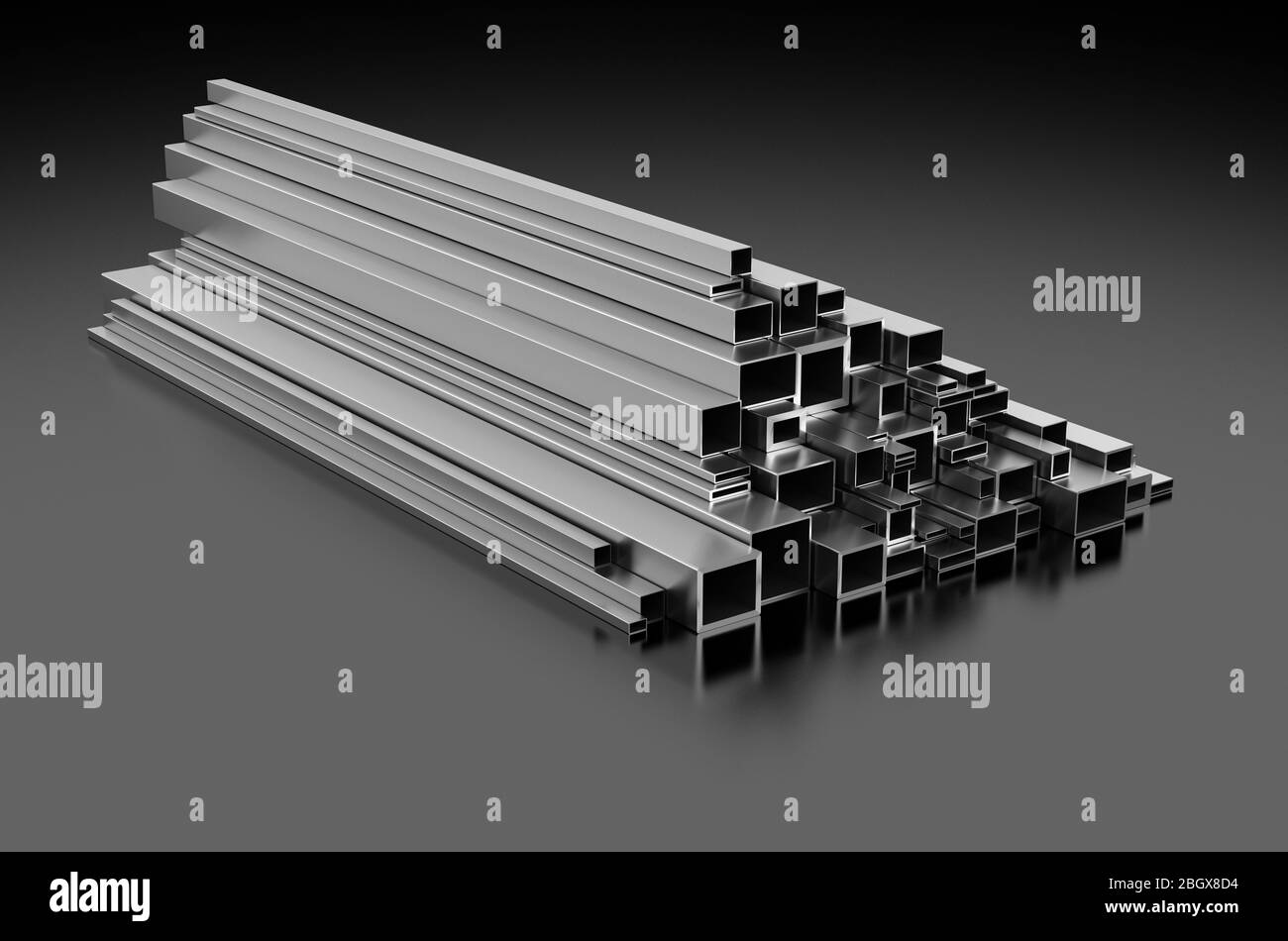 Metal profile on dark background Stock Photo - Alamy