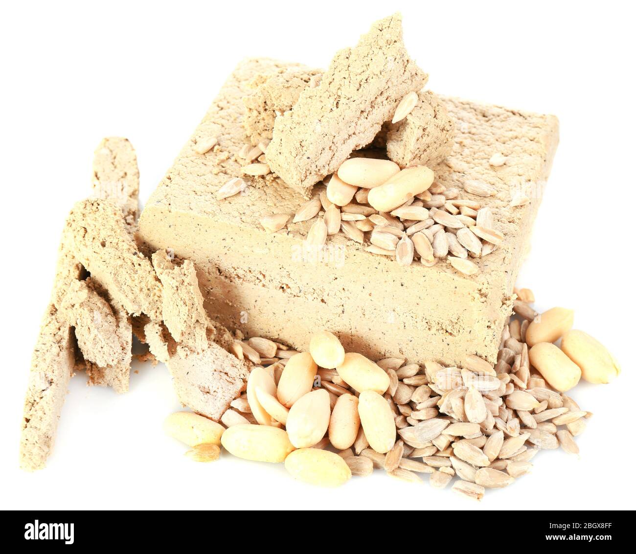 Sunflower halva isolated on white background Stock Photo - Alamy