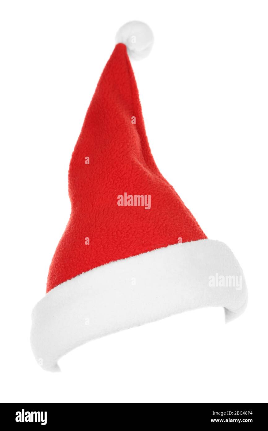 Santa hat isolated on white Stock Photo - Alamy