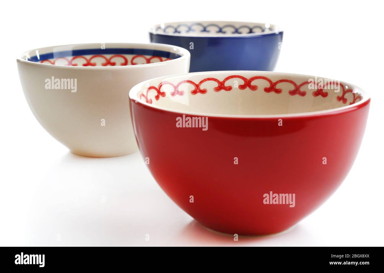 Empty bowls isolated on white Stock Photo - Alamy