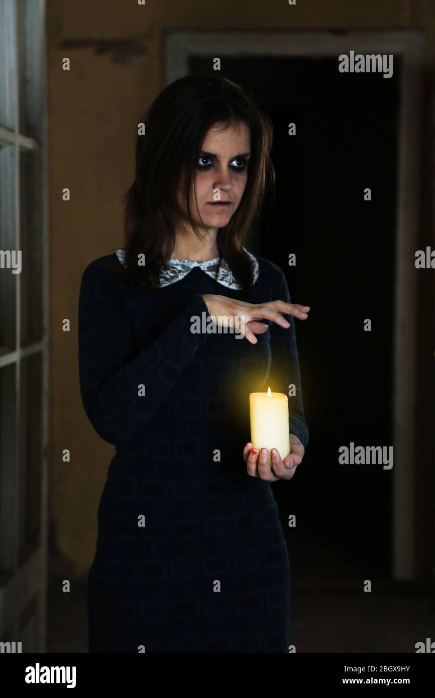 Horror Scene of with scary woman Stock Photo - Alamy