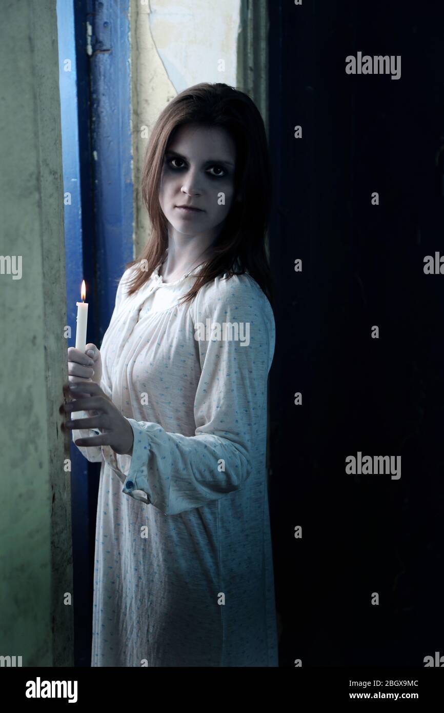 Horror Scene of with scary woman Stock Photo - Alamy