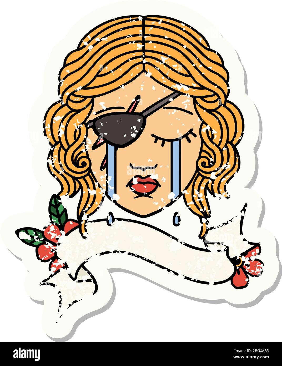 grunge sticker of a human rogue character face Stock Vector Image & Art ...