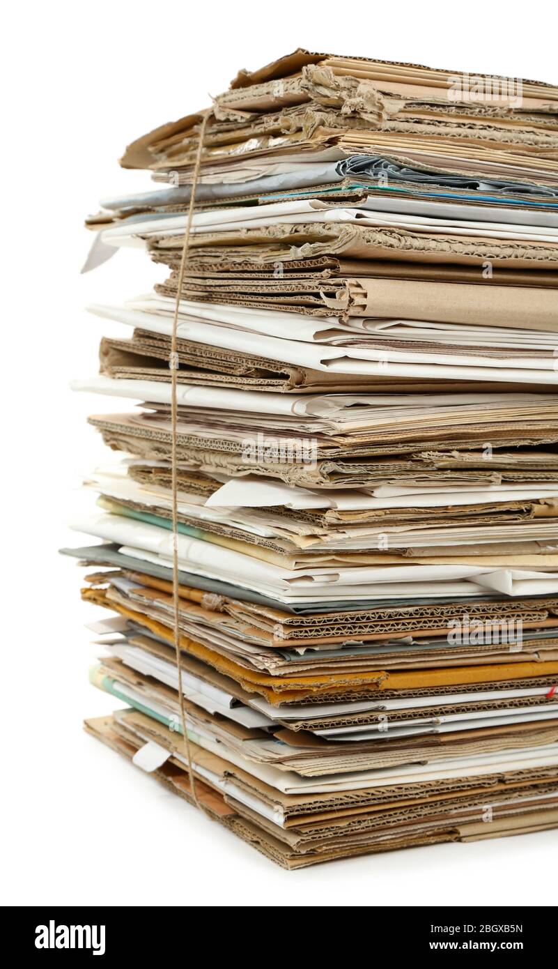 Big stack of papers, isolated on white Stock Photo - Alamy