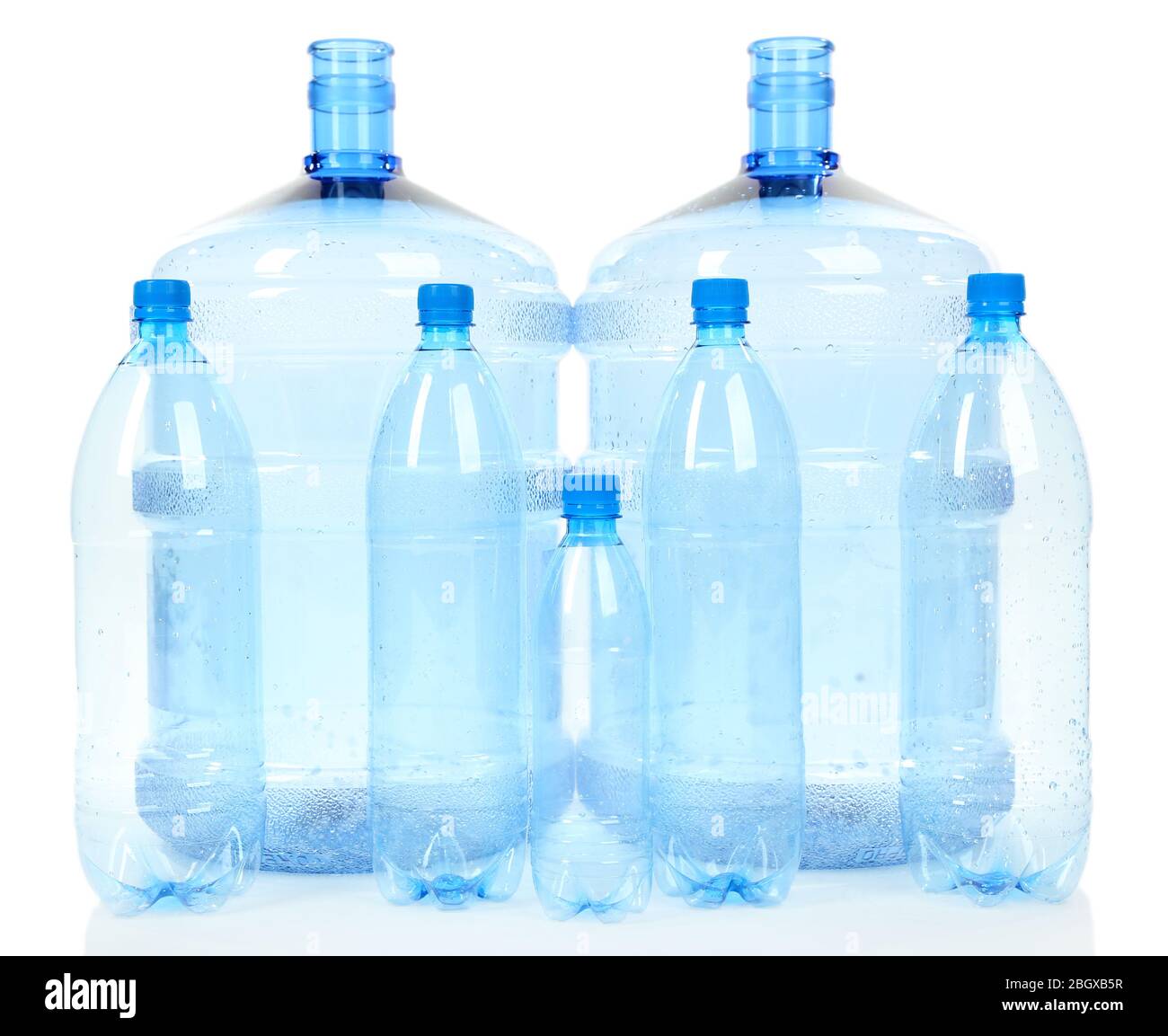 Different water bottles isolated on white Stock Photo - Alamy