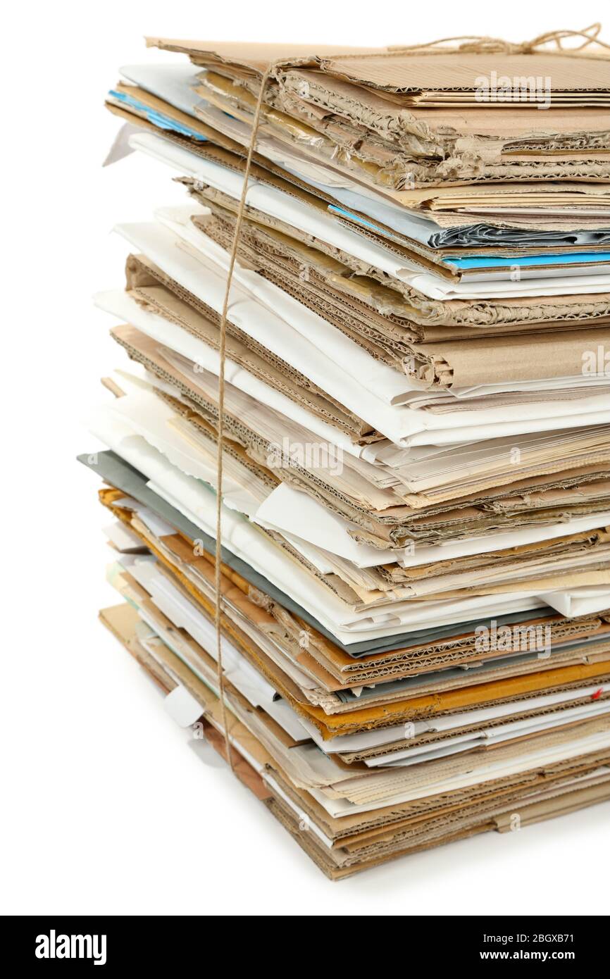 Big stack of papers, isolated on white Stock Photo - Alamy