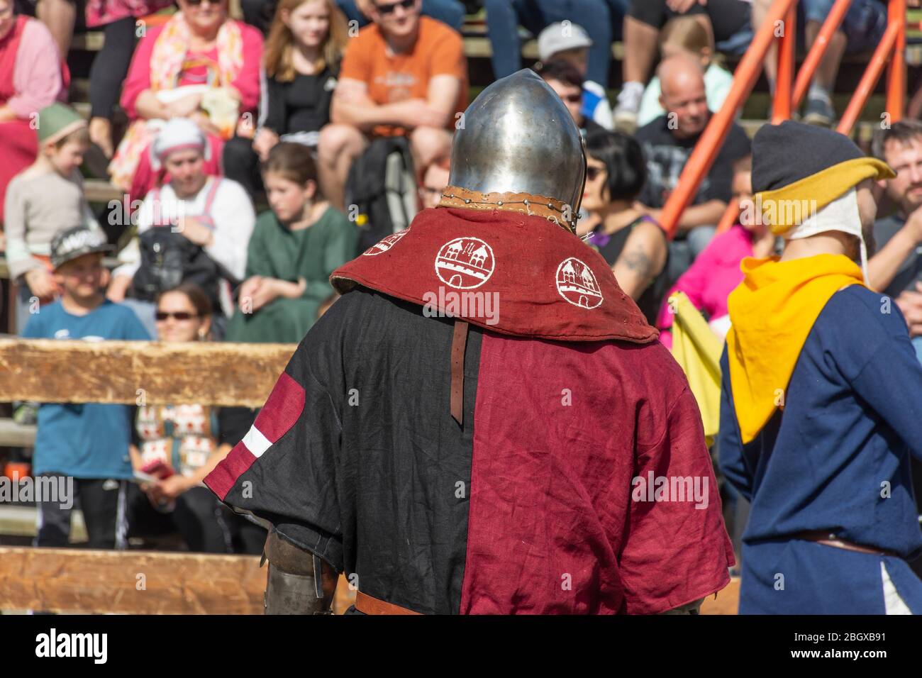 Buhurt fighters at Hämeenlinna Medieval Fair in hämeenlinna Finland in ...