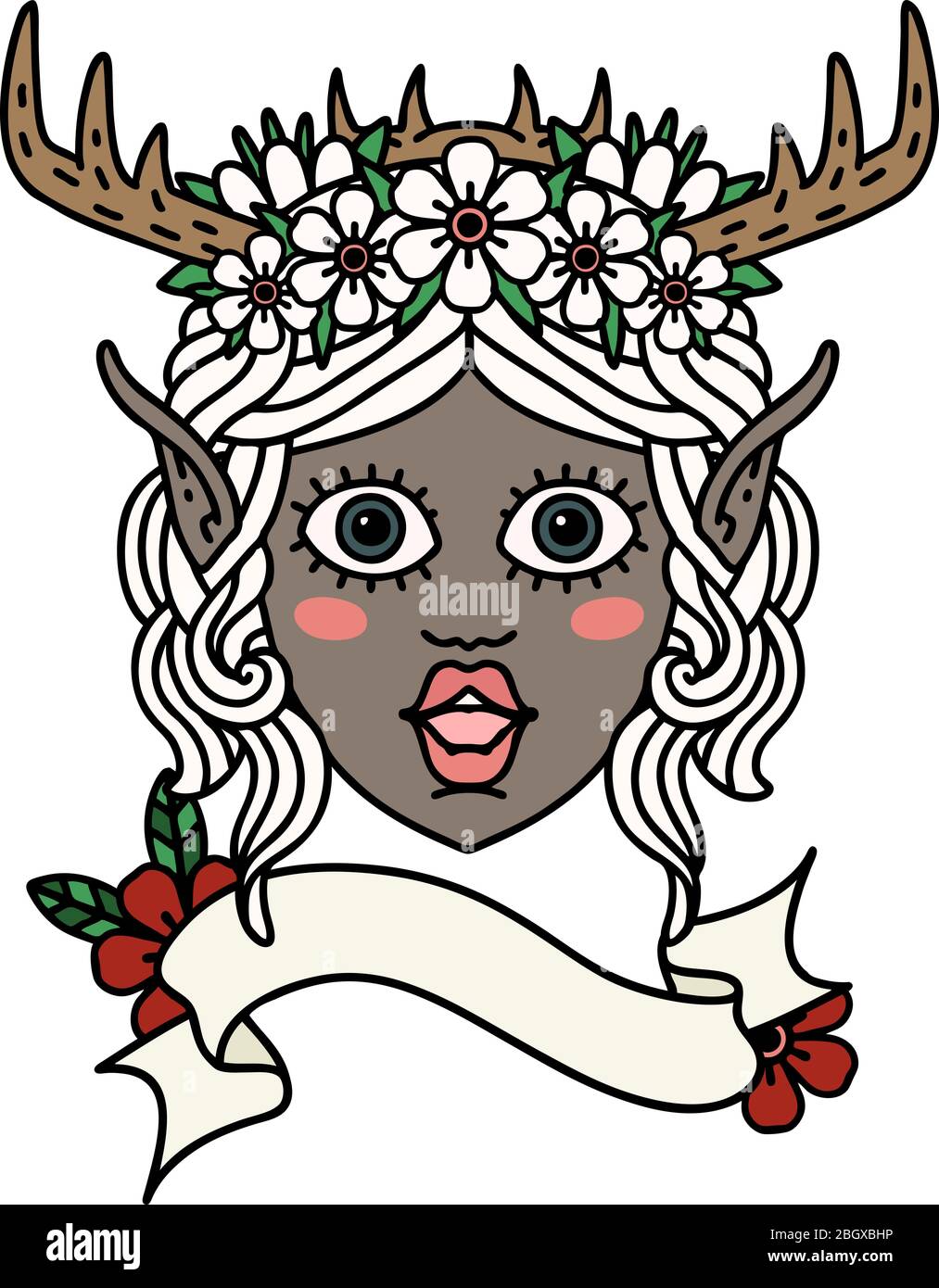 Retro Tattoo Style elf druid character face Stock Vector Image & Art ...