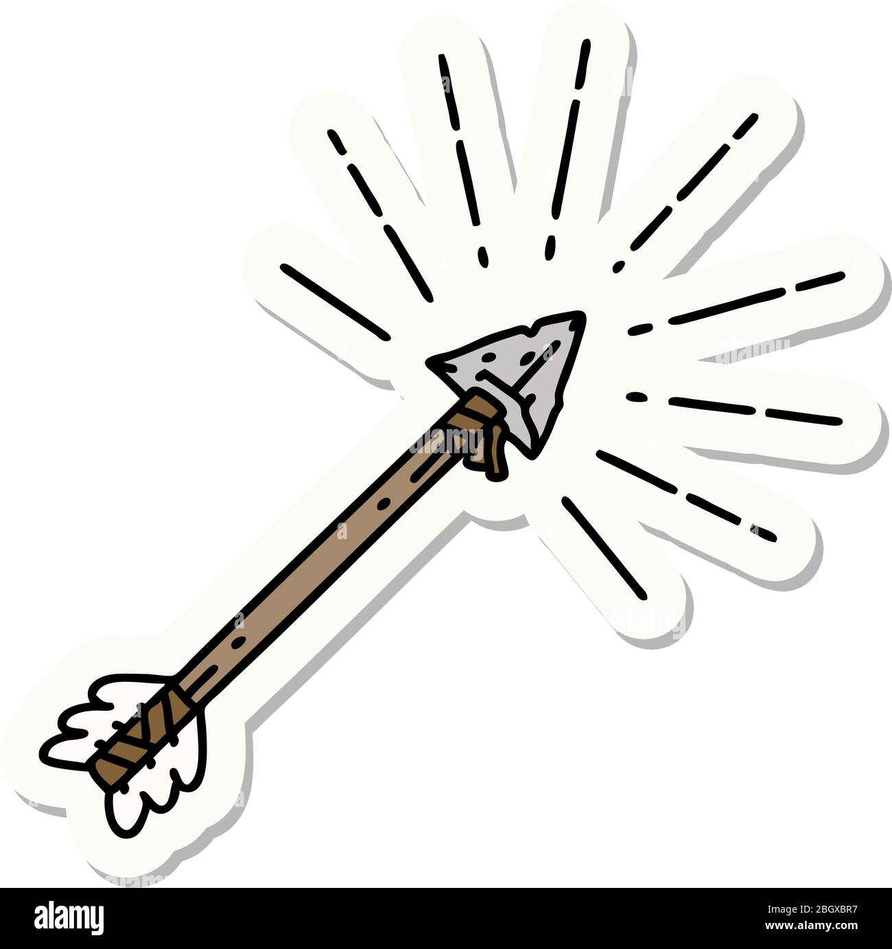 sticker of a tattoo style old flint tip arrow Stock Vector Image & Art ...