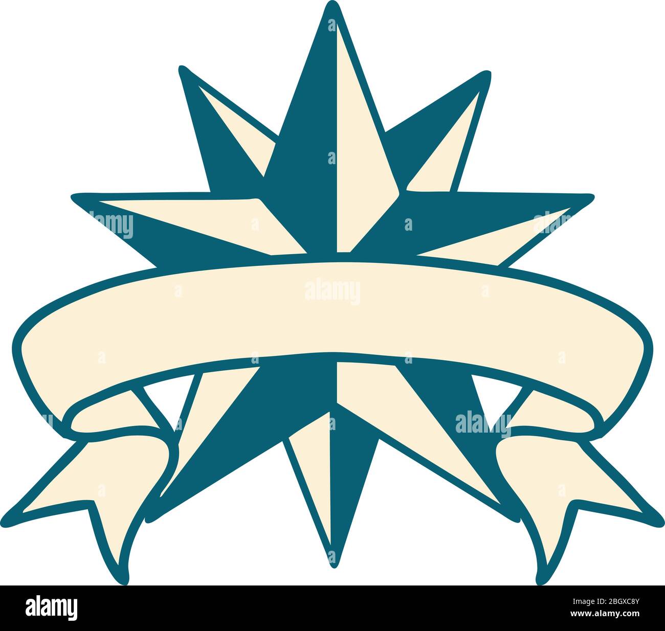 traditional tattoo with banner of a star Stock Vector Image & Art - Alamy