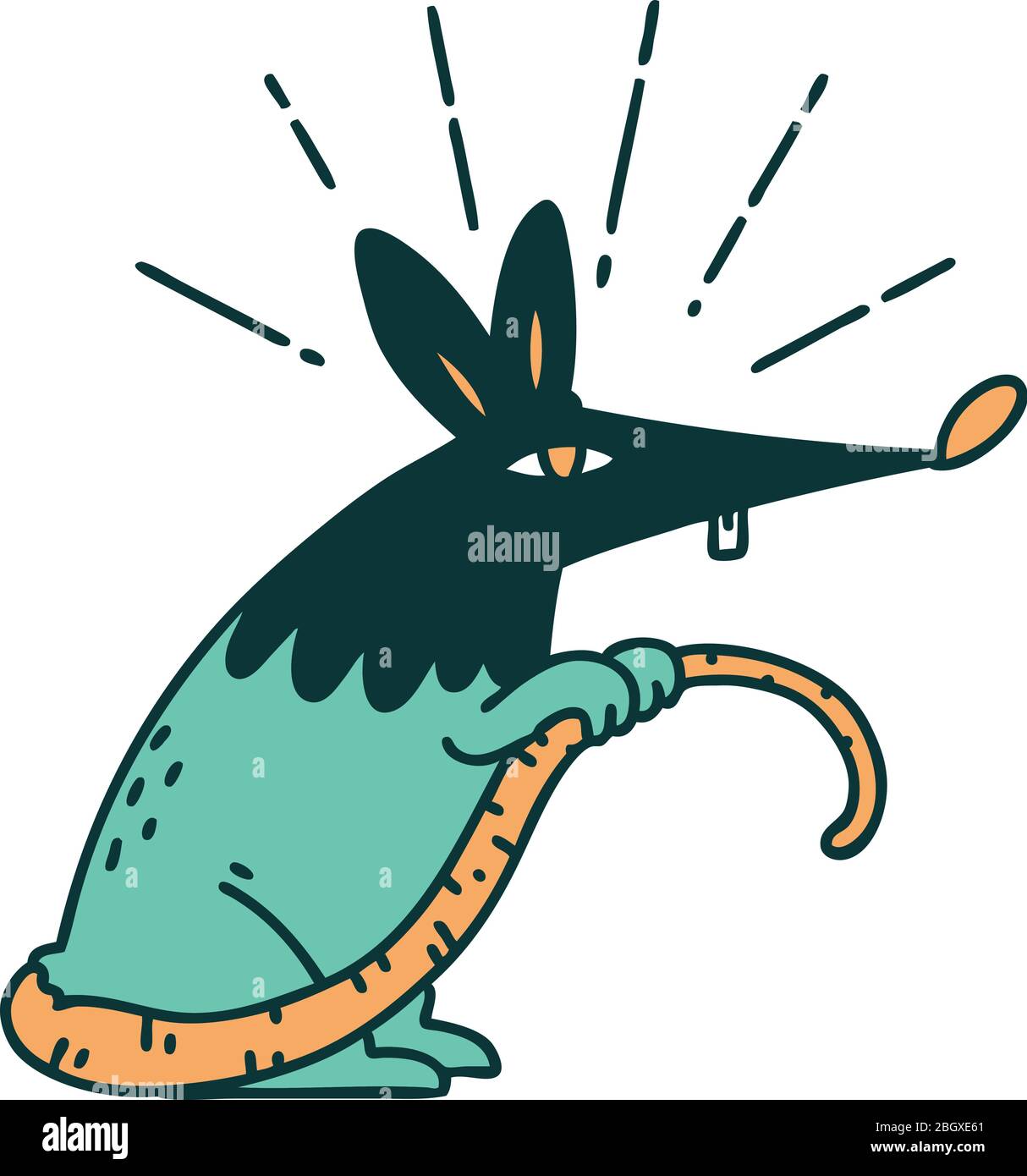 illustration of a traditional tattoo style sneaky rat Stock Vector ...