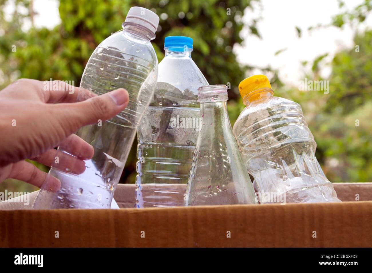 hand holding plastic recycle for cleaning Stock Photo - Alamy
