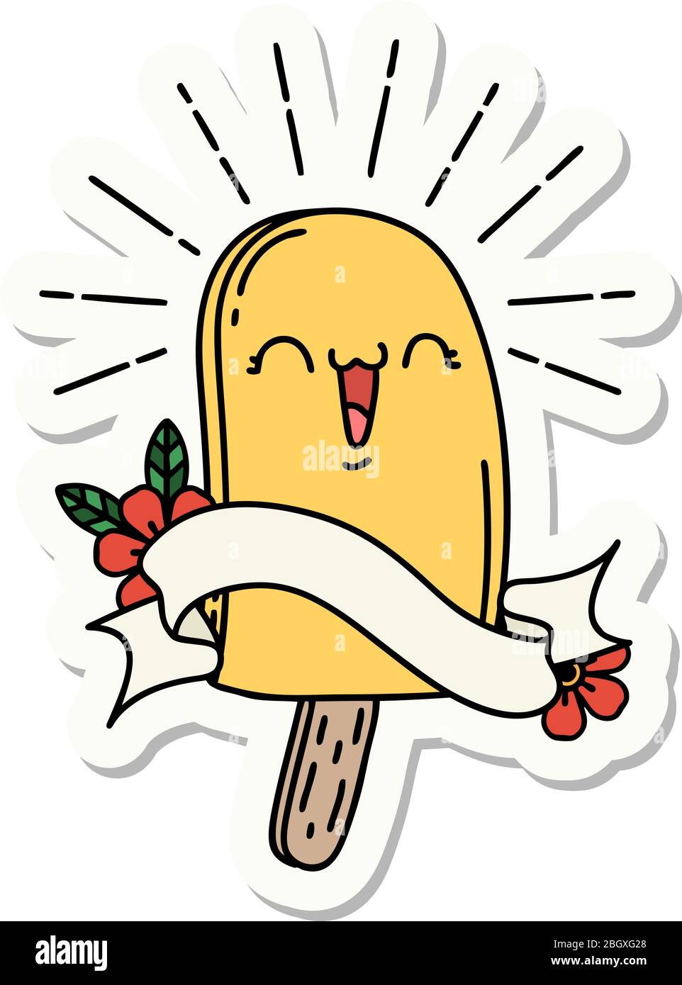 sticker of a tattoo style ice lolly Stock Vector Image & Art - Alamy