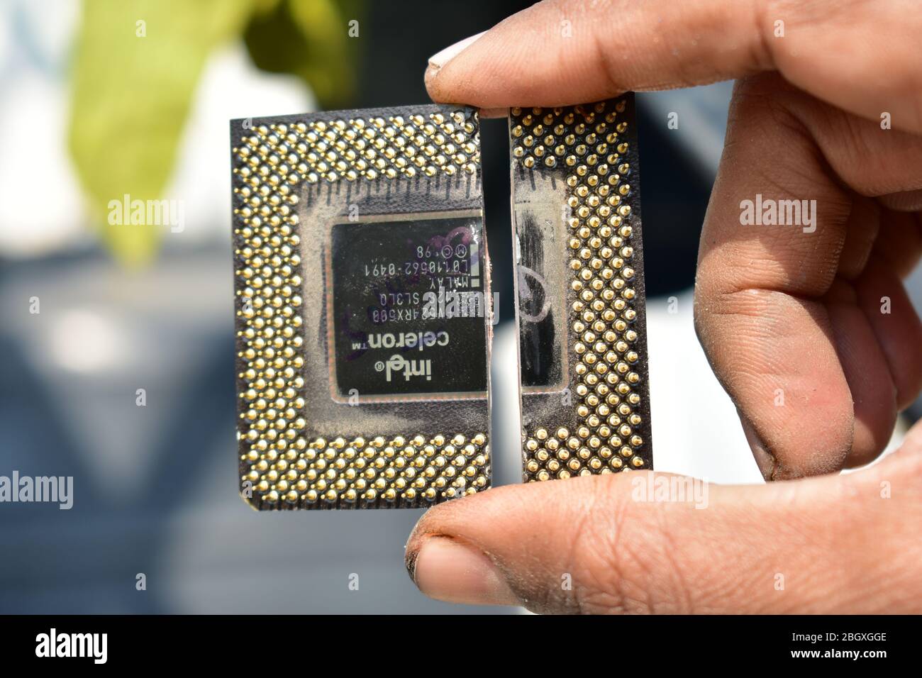 computer processor cut in two pieces Stock Photo - Alamy