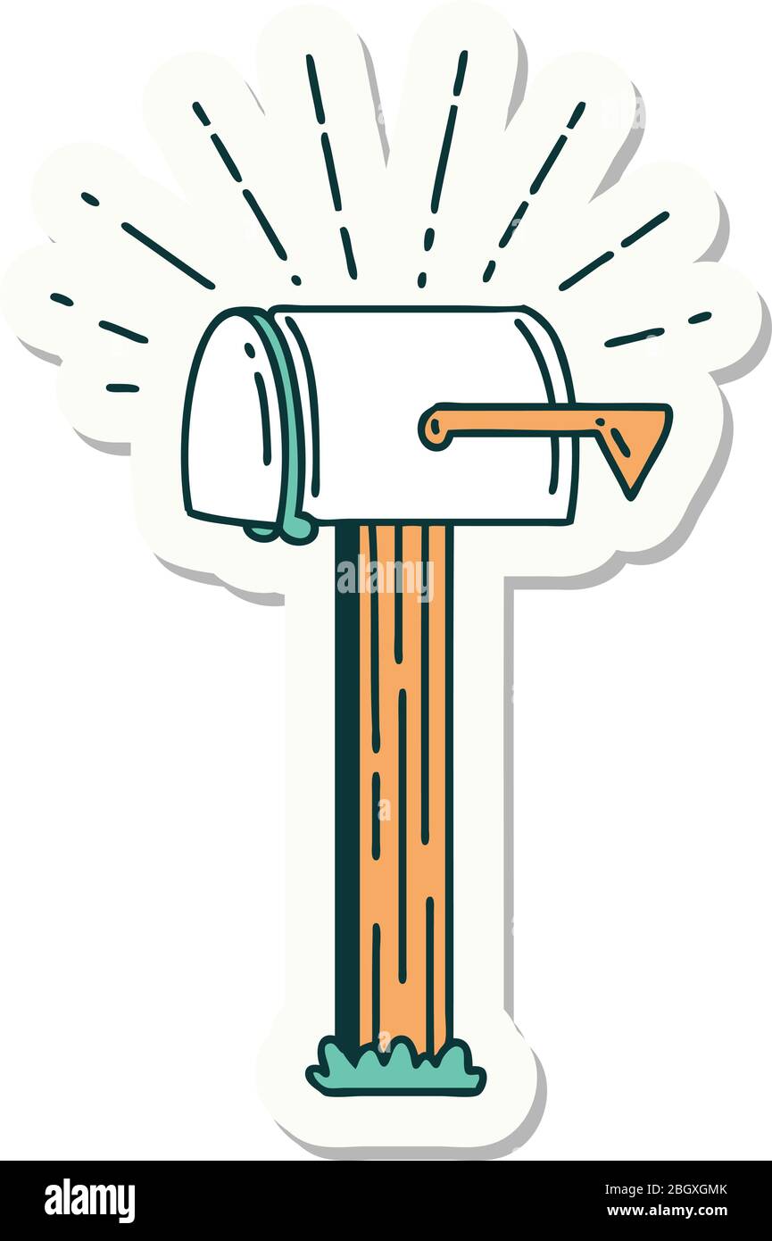 sticker of a tattoo style closed mailbox Stock Vector Image & Art - Alamy