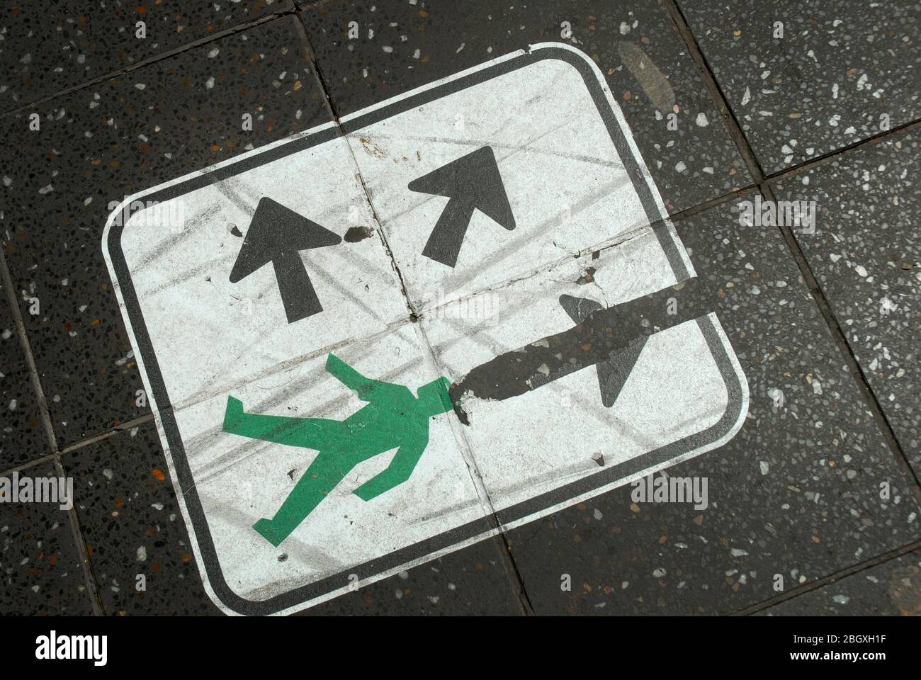 Crossing sign on pavement, Brisbane, Queensland, Australia Stock Photo ...