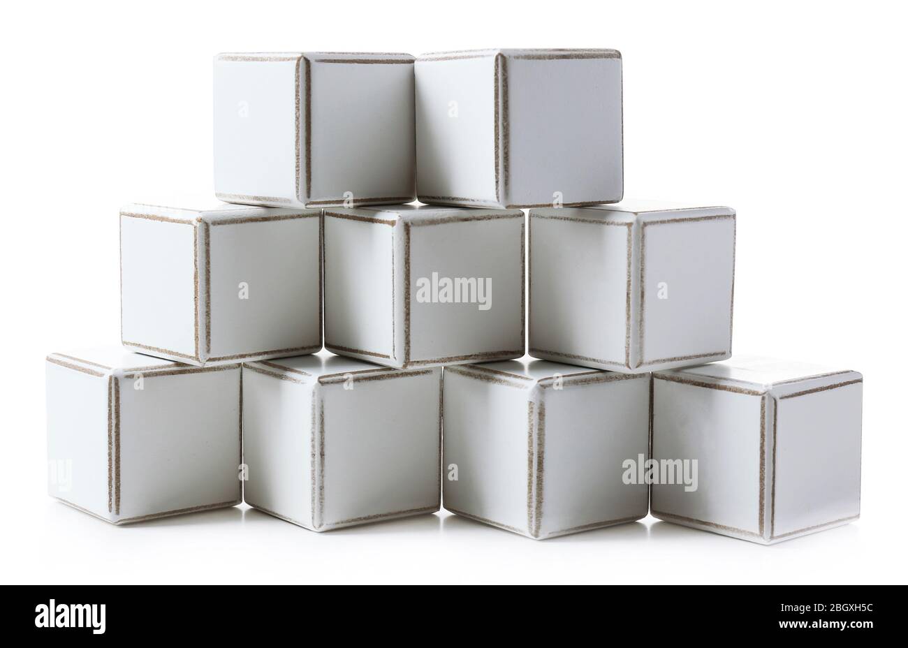 Educational cubes, isolated on white Stock Photo - Alamy