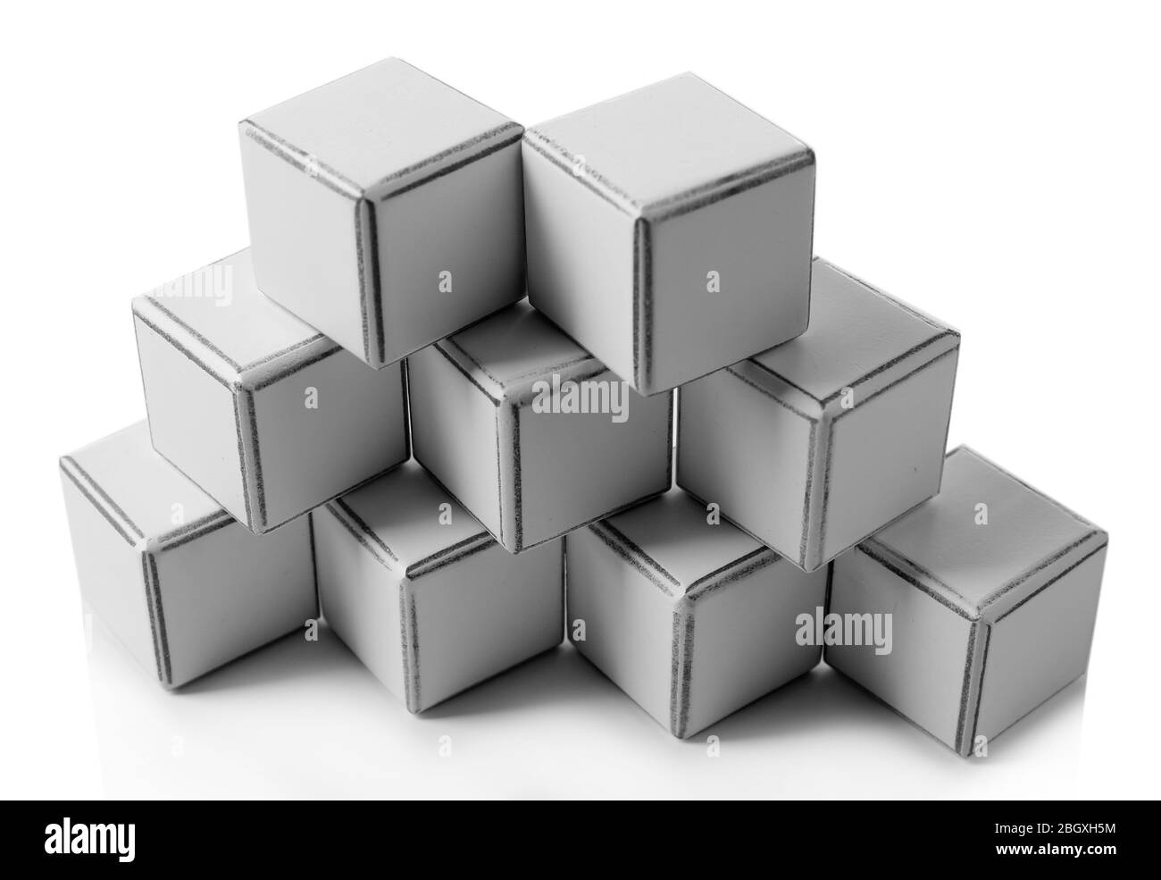 Educational cubes, isolated on white Stock Photo - Alamy