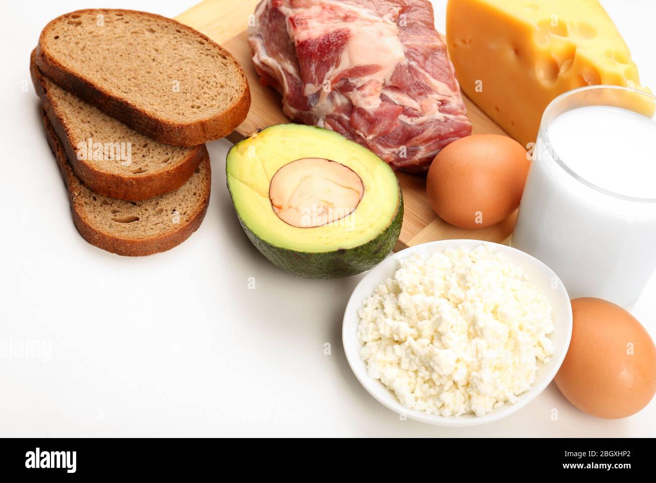 Food high in protein close-up Stock Photo - Alamy