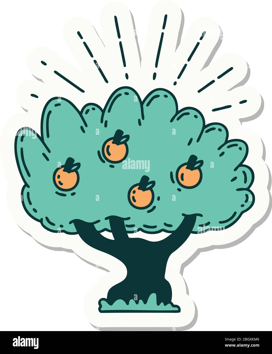 sticker of a tattoo style apple tree Stock Vector Image & Art - Alamy