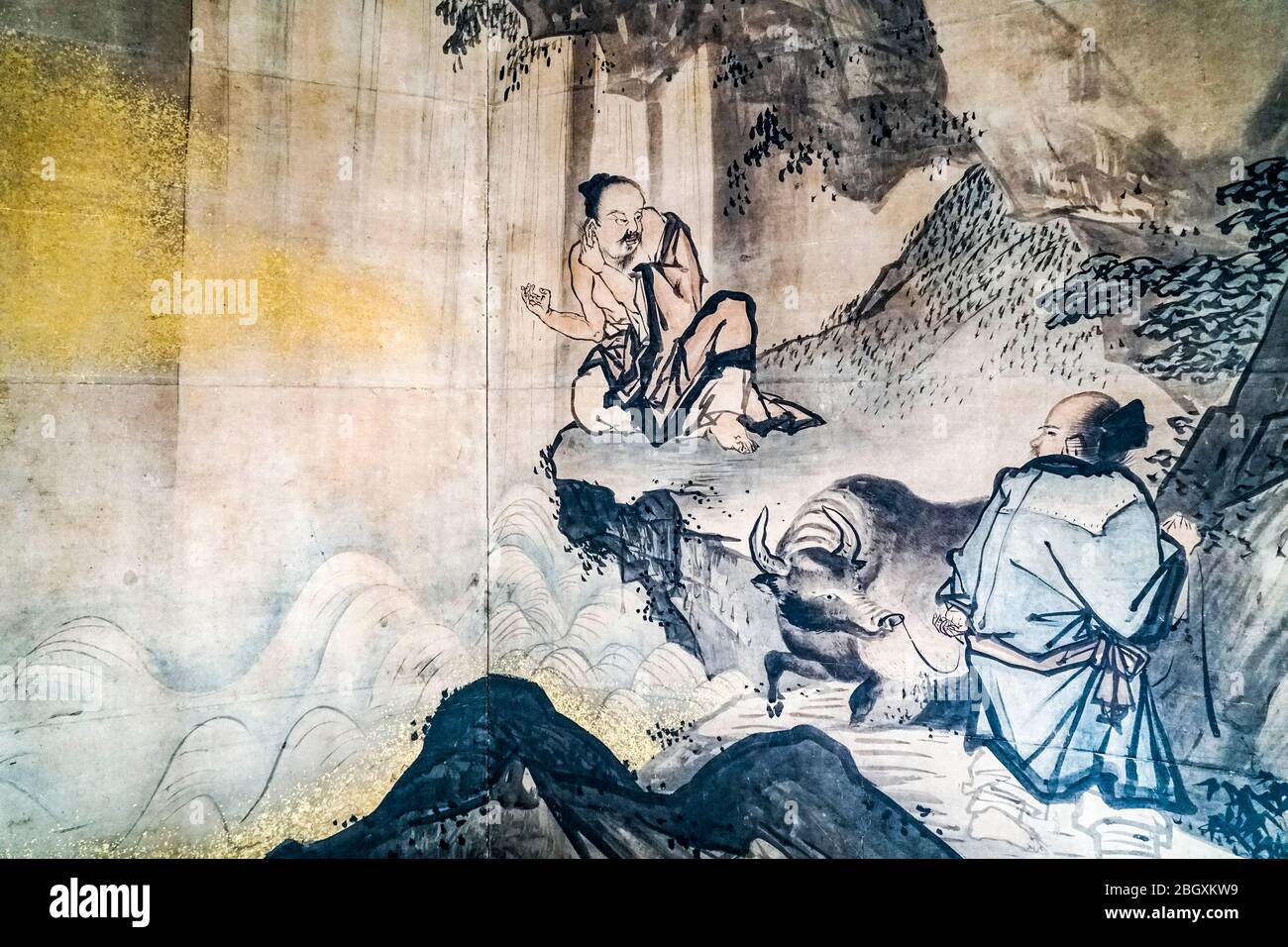 The Sages Xu You and Chaofu, by Kusumi Morikage, ink and light color on ...
