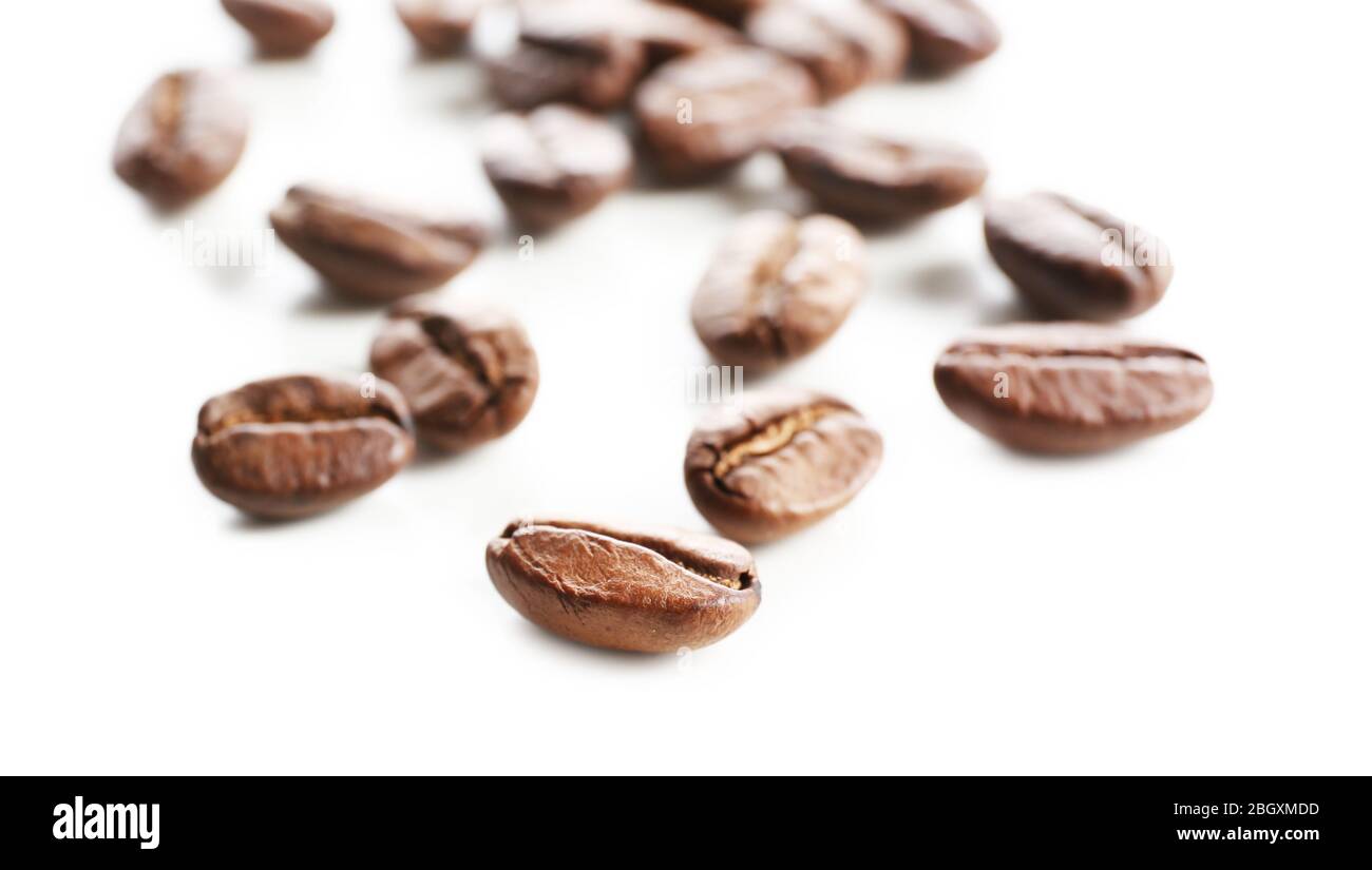 Coffee beans, isolated on white Stock Photo - Alamy