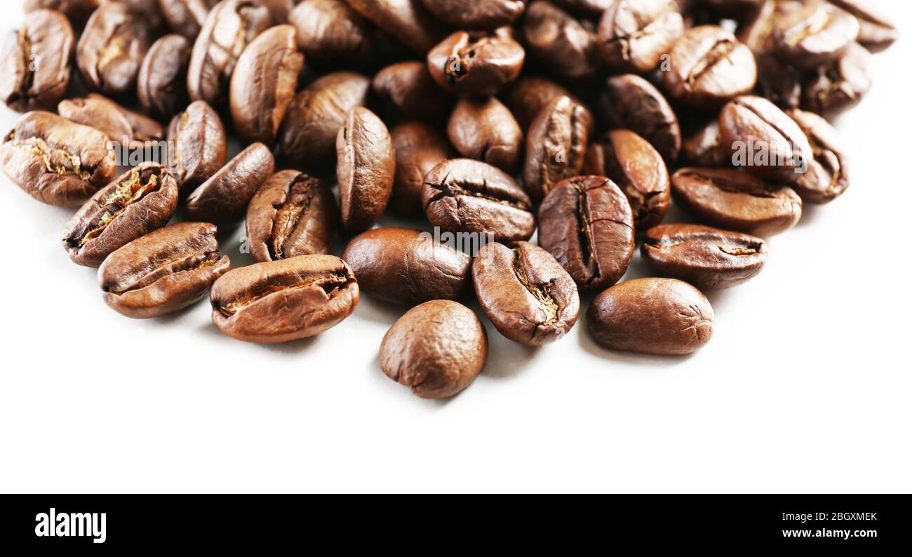 Coffee beans, isolated on white Stock Photo - Alamy