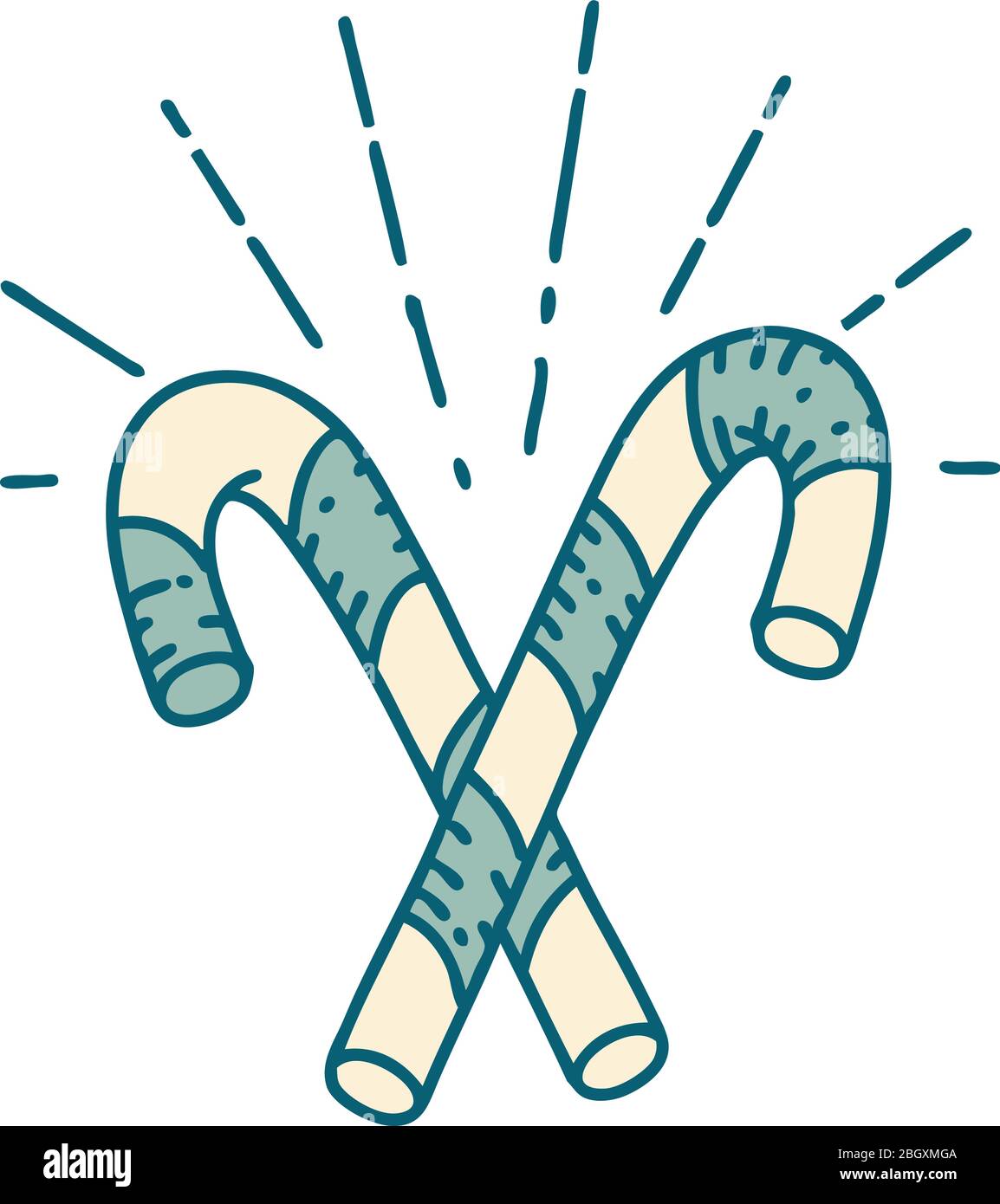 illustration of a traditional tattoo style candy canes Stock Vector ...