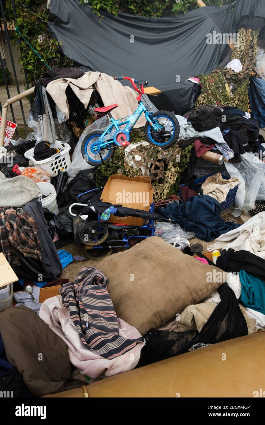 Homeless encampment, Los Angeles, California, United States of America ...