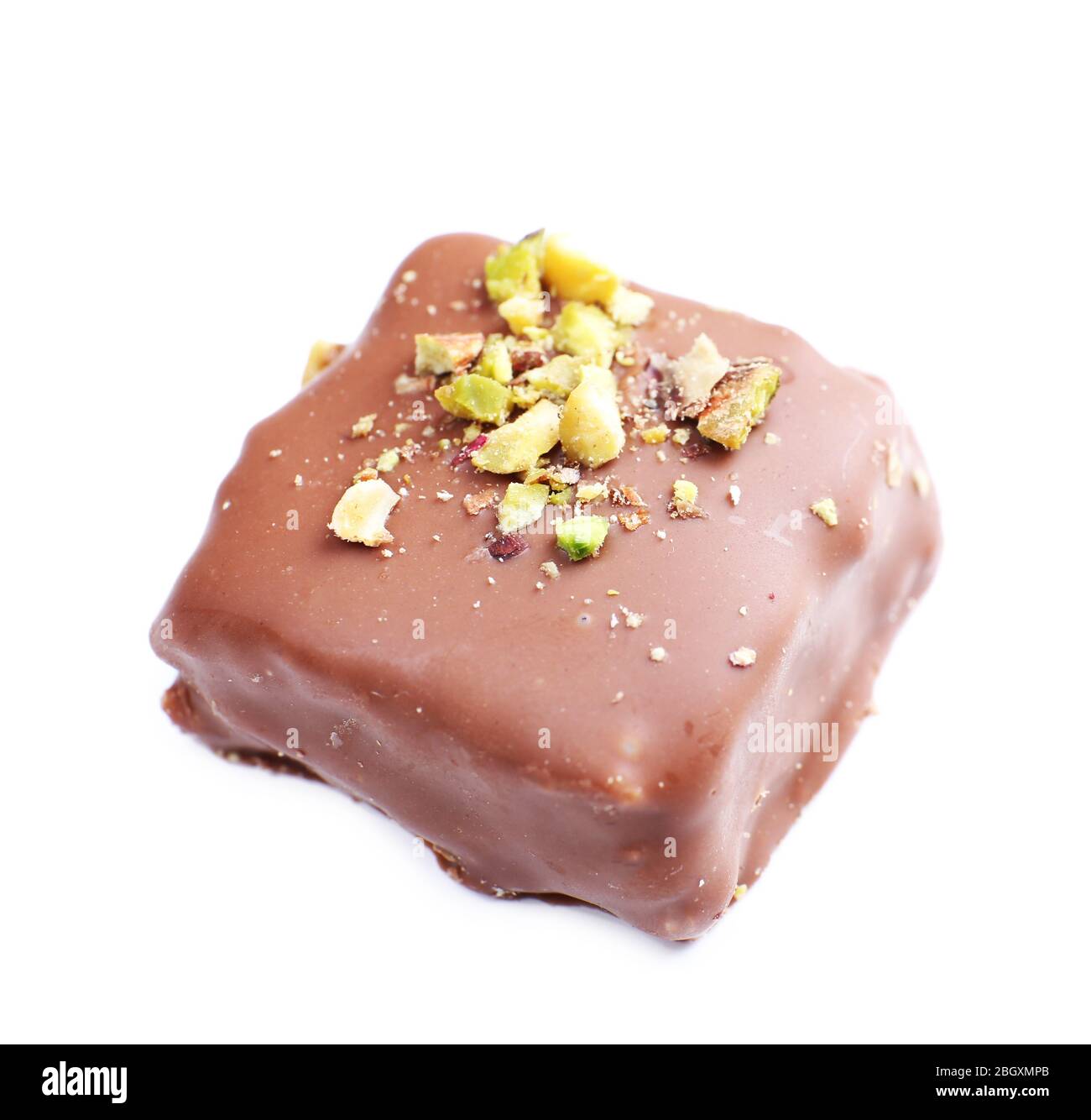 Delicious chocolate candy isolated on white Stock Photo - Alamy
