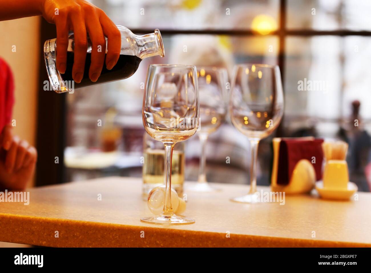 Wine tasting in bar Stock Photo - Alamy