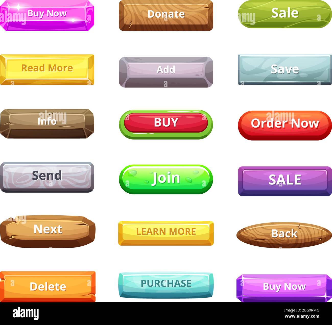 Cartoon buttons for web market and other internet projects. Button ...