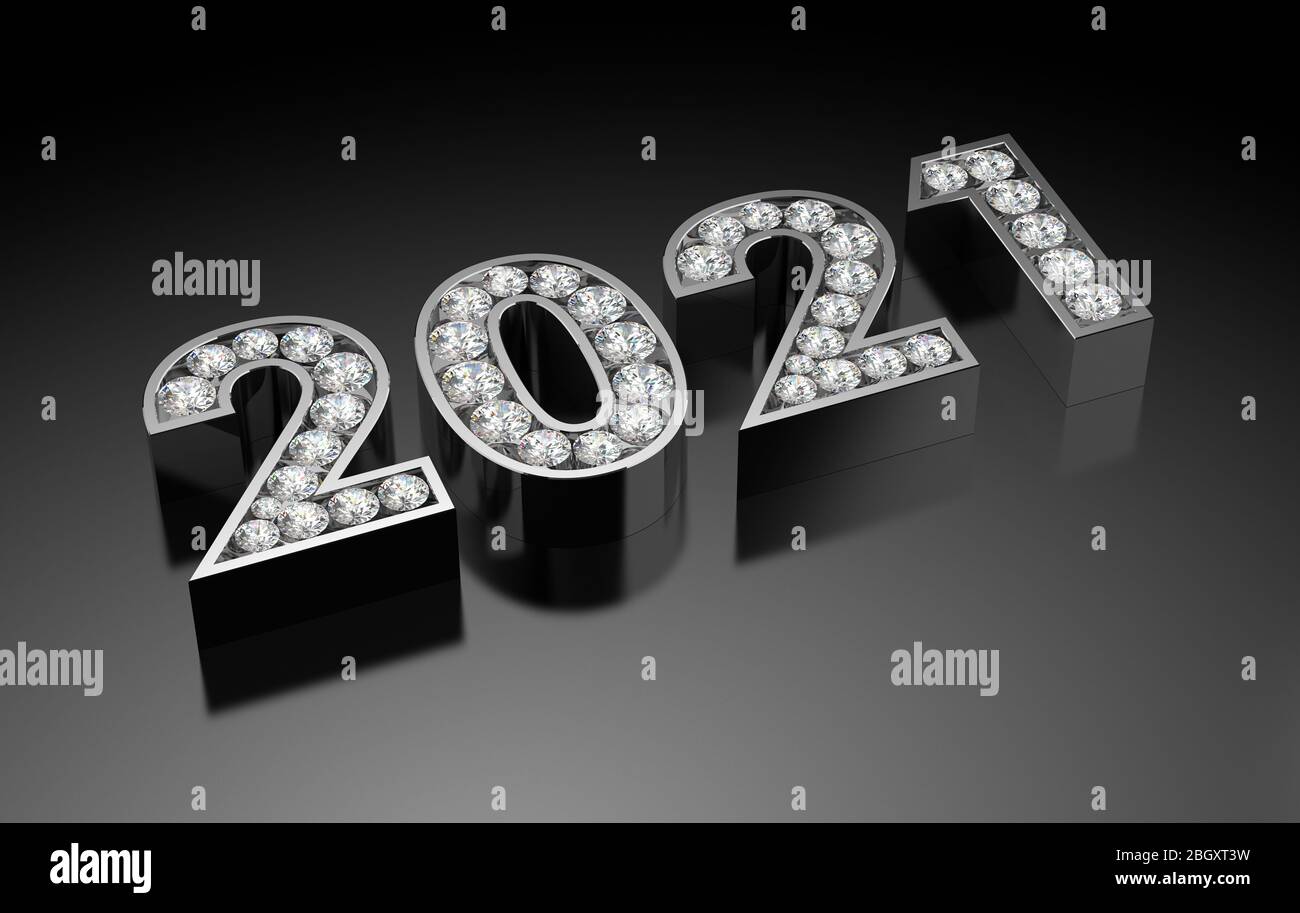 New Year Date With Diamonds 2021 Stock Photo - Alamy