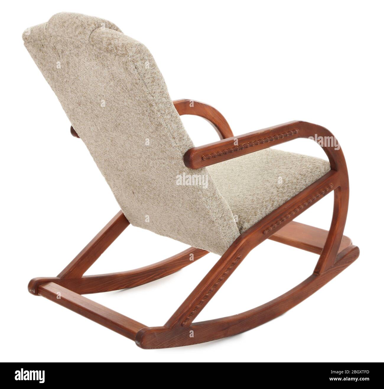 Modern rocking-chair isolated on white Stock Photo - Alamy