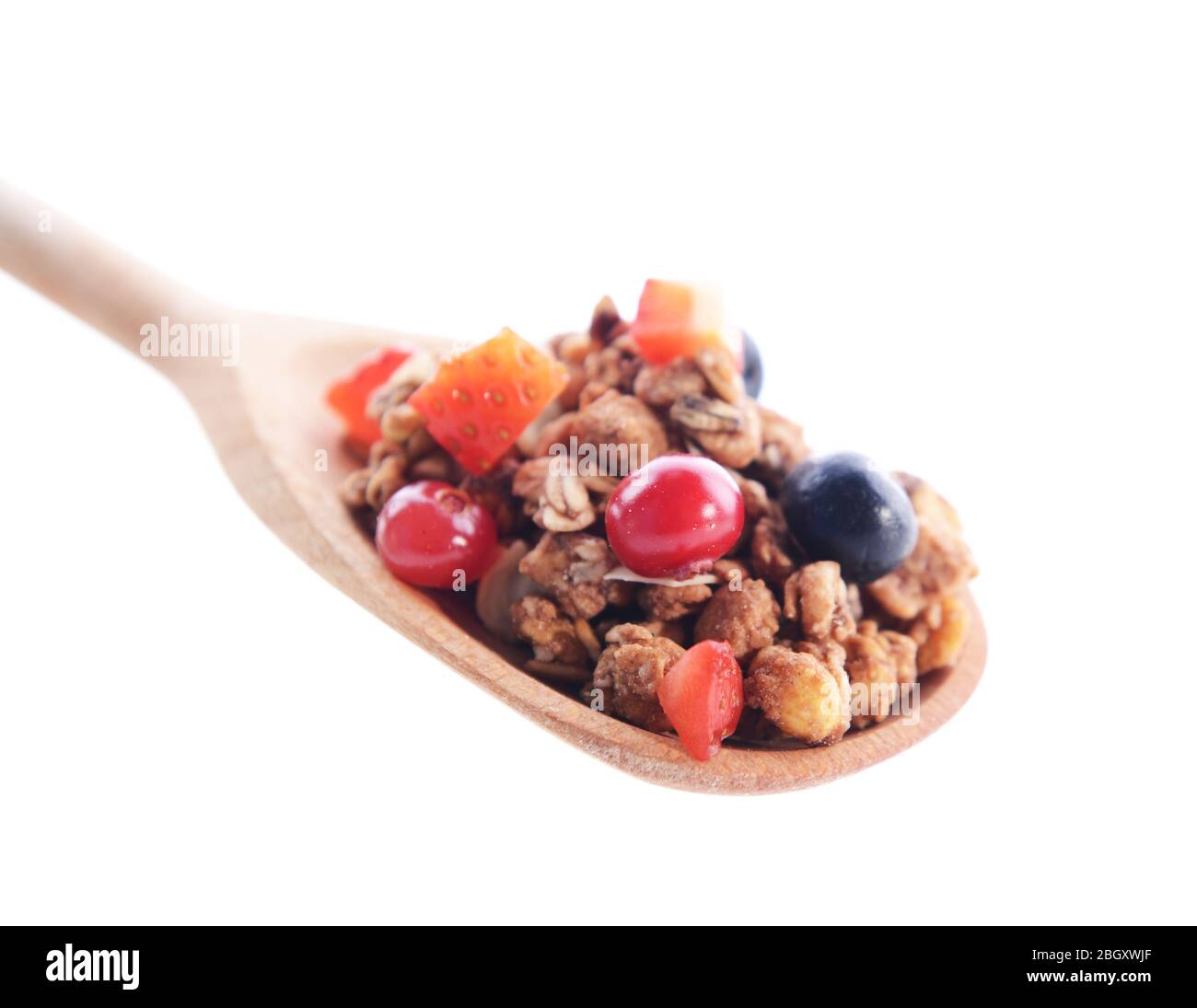 Granola in spoon on Cut Out Stock Images & Pictures - Alamy