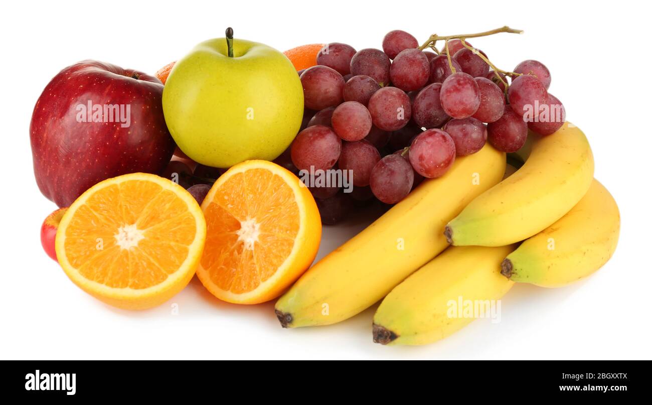 Ripe fruits isolated on white background Stock Photo - Alamy