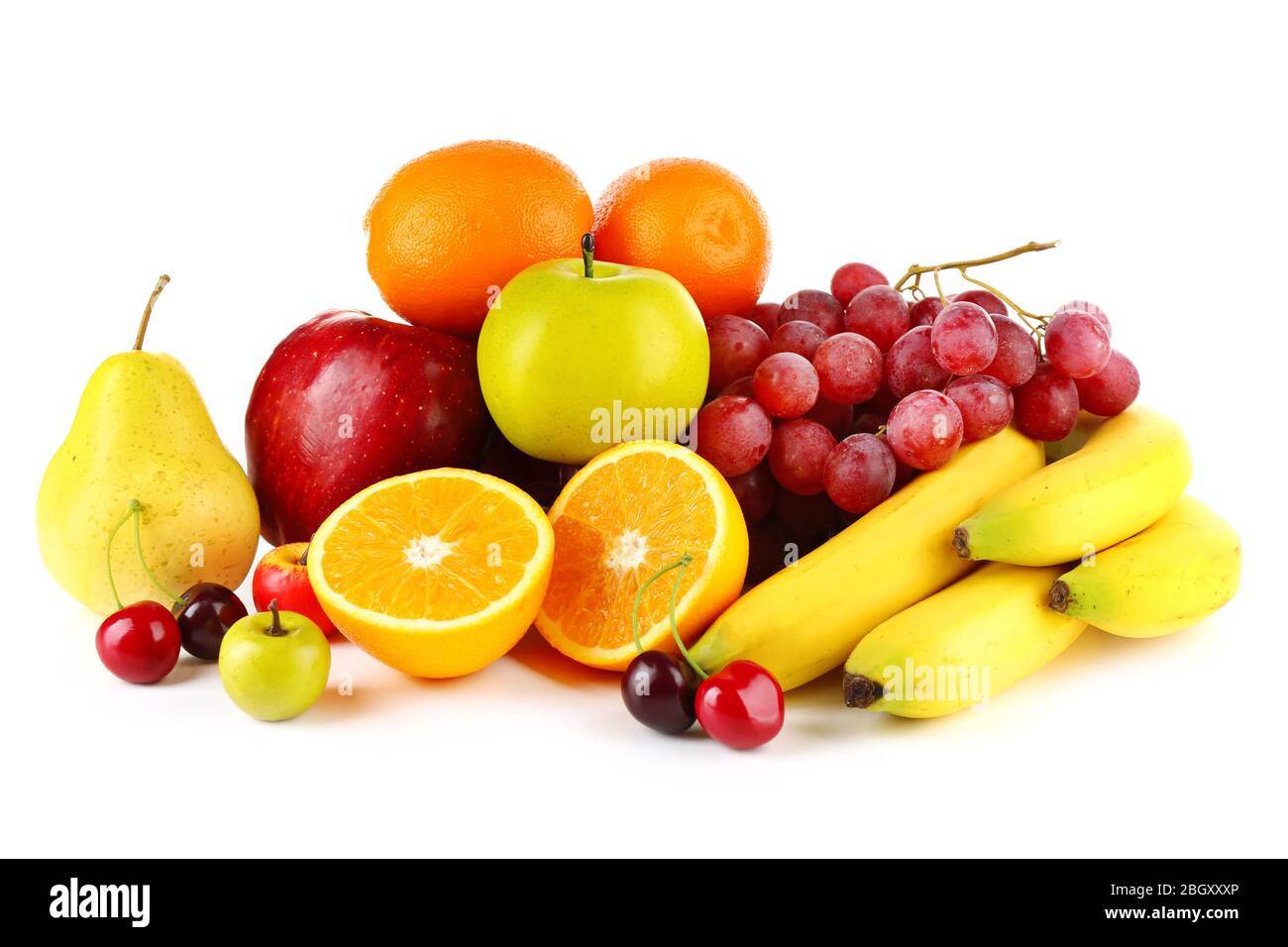 Ripe fruits isolated on white background Stock Photo - Alamy