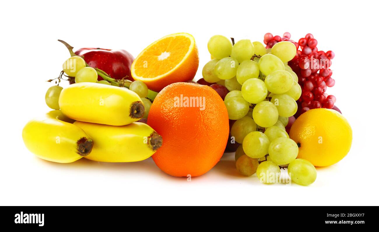 Ripe fruits isolated on white background Stock Photo - Alamy
