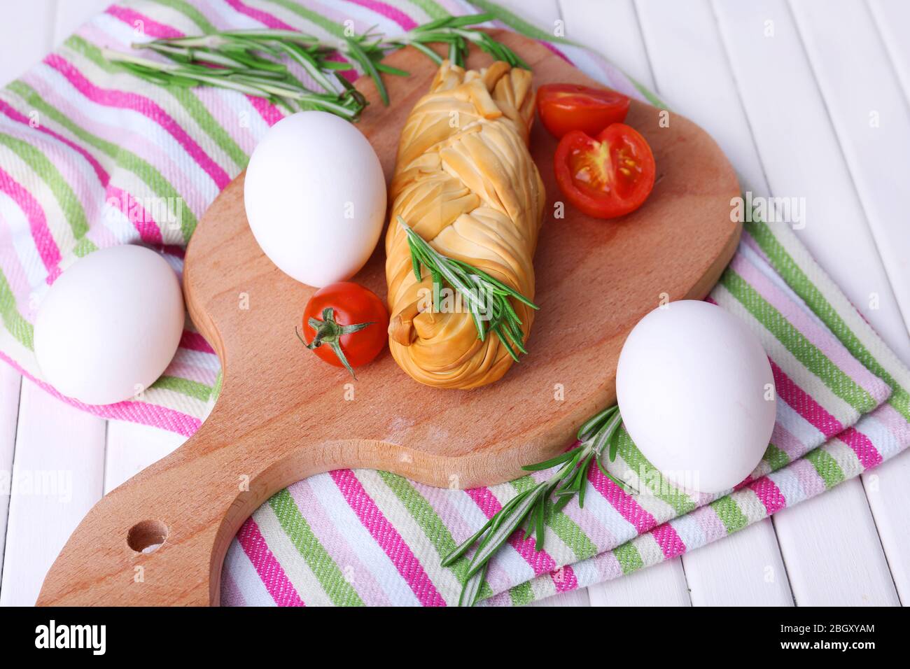 Smoked braided cheese close-up Stock Photo - Alamy