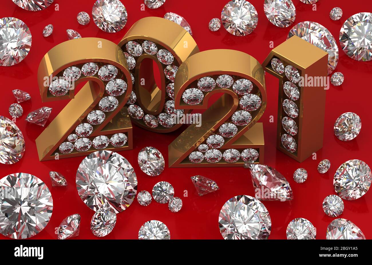 New Year Date With Diamonds 2021 Stock Photo - Alamy
