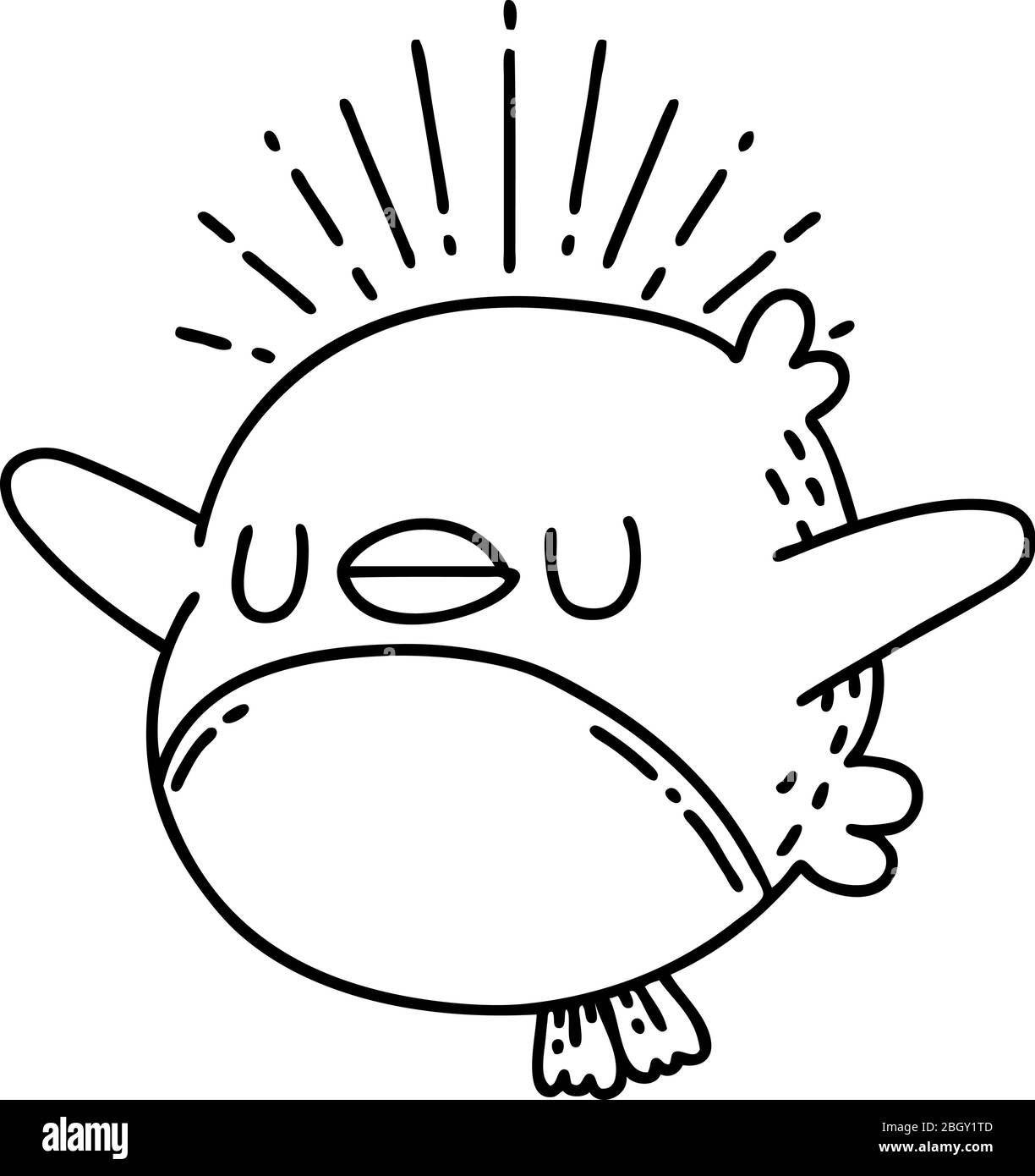 illustration of a traditional black line work tattoo style flapping ...