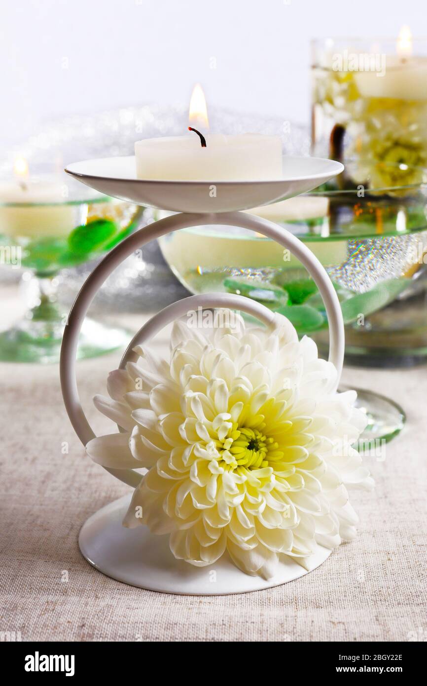 Burning candle close-up Stock Photo - Alamy