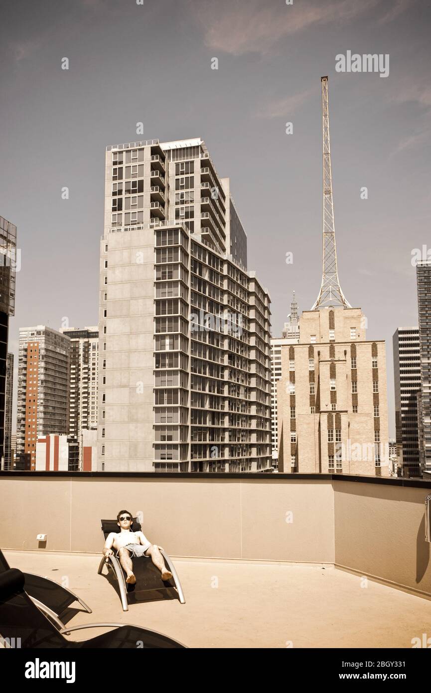 Melbourne, Australia, CBD skyline, vertical Stock Photo - Alamy