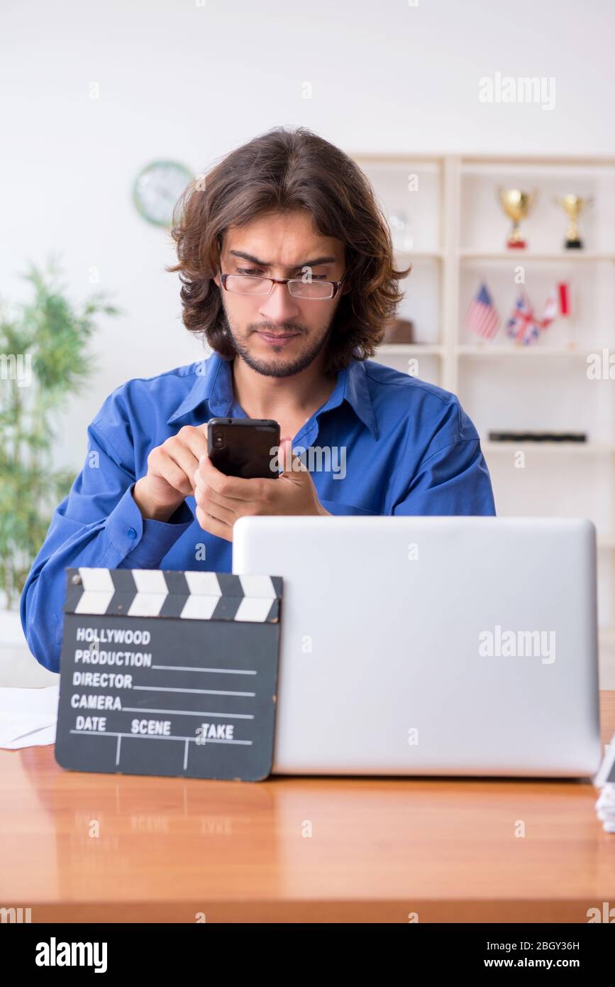 Movie director working in studio Stock Photo - Alamy