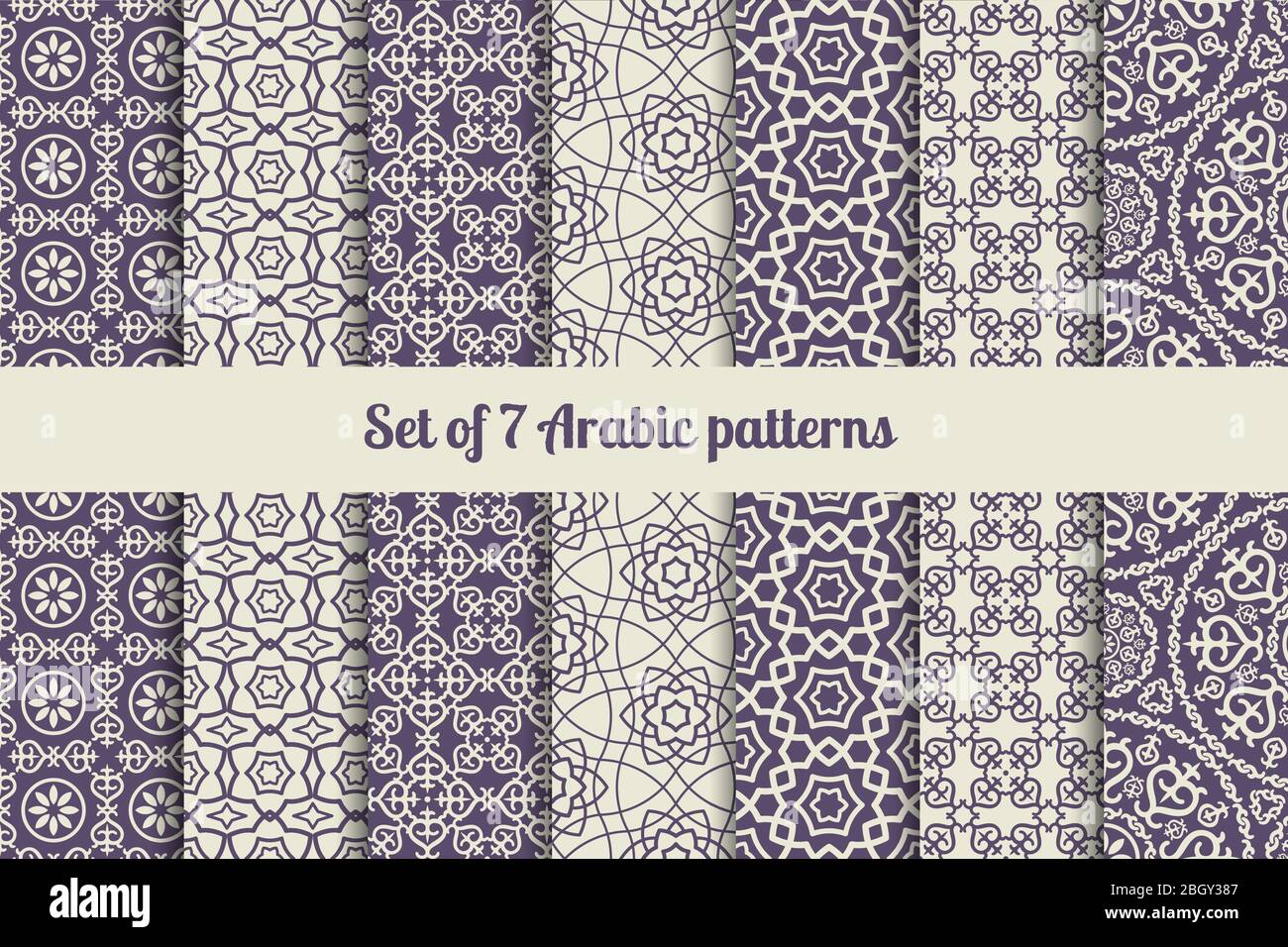 Arabic or muslim patterns set for backgrounds and textures Stock Vector ...