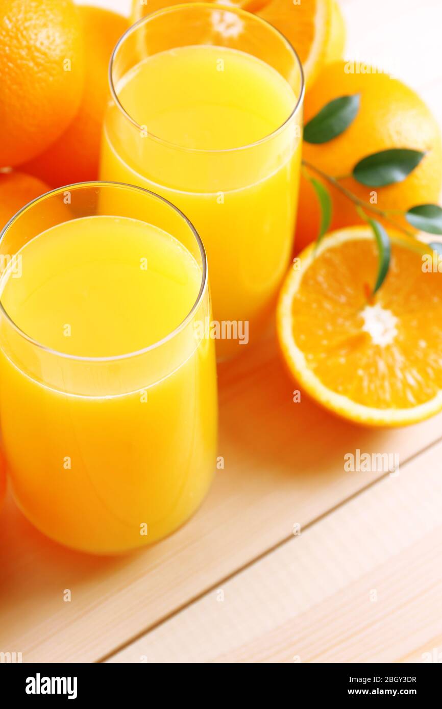 Freshly squeezed orange juice, close-up Stock Photo - Alamy