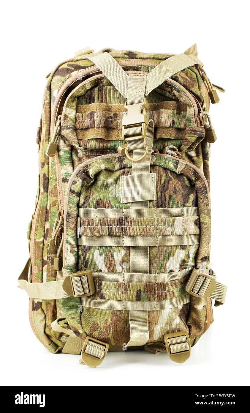 Army backpack, isolated on white Stock Photo - Alamy