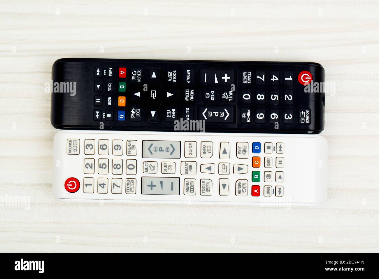 Closeup two television remote hi-res stock photography and images - Alamy